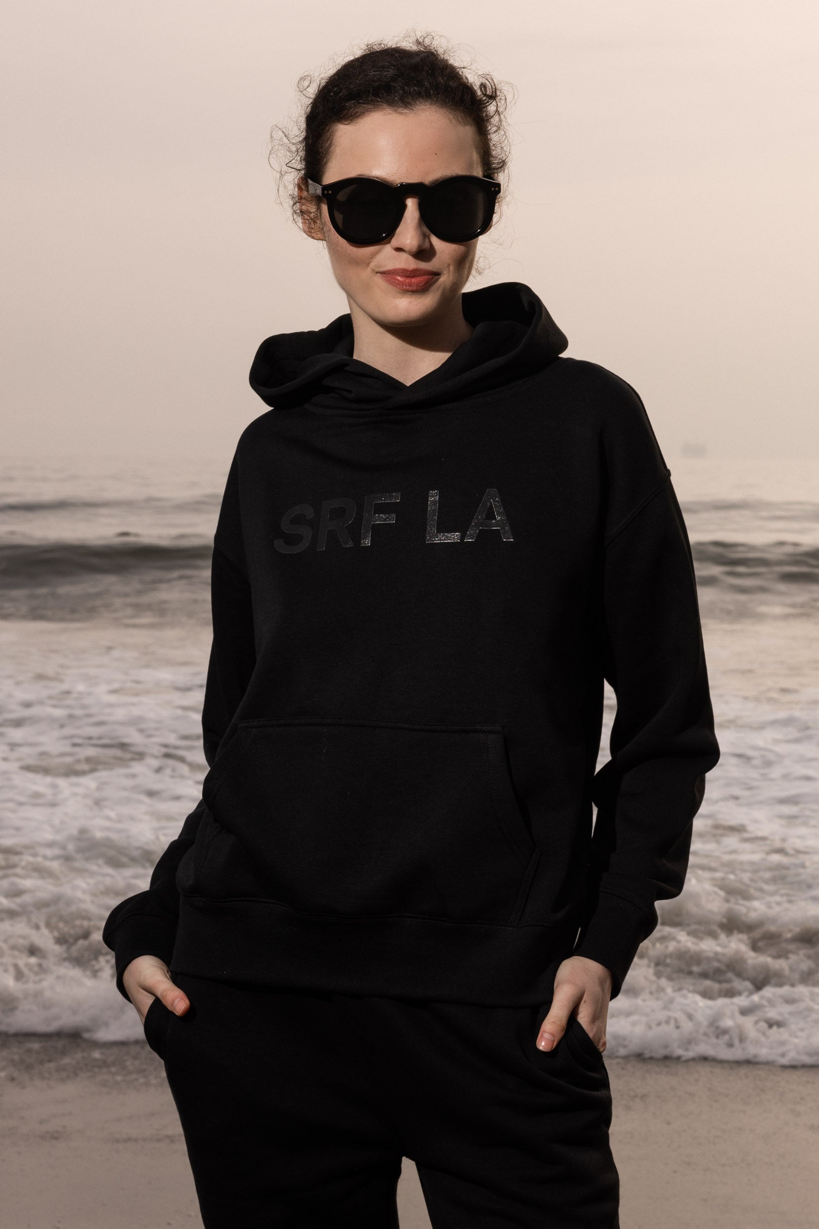 SRF LA Classic Hoodie - Black on Black | Heidi Merrick