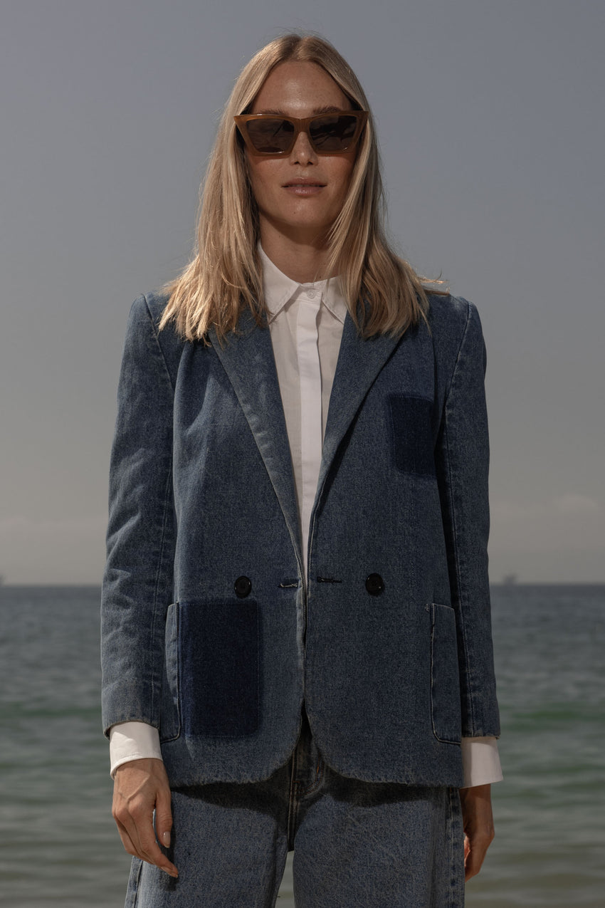 Neil Blazer - Denim – Heidi Merrick