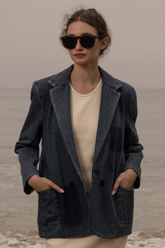 Neil Blazer - Denim – Heidi Merrick